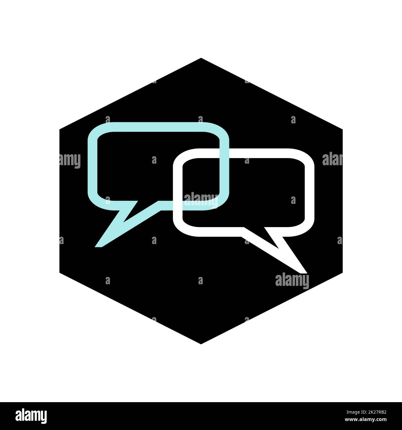 Hexagon with communication bubbles icon hi-res stock photography and images - Alamy