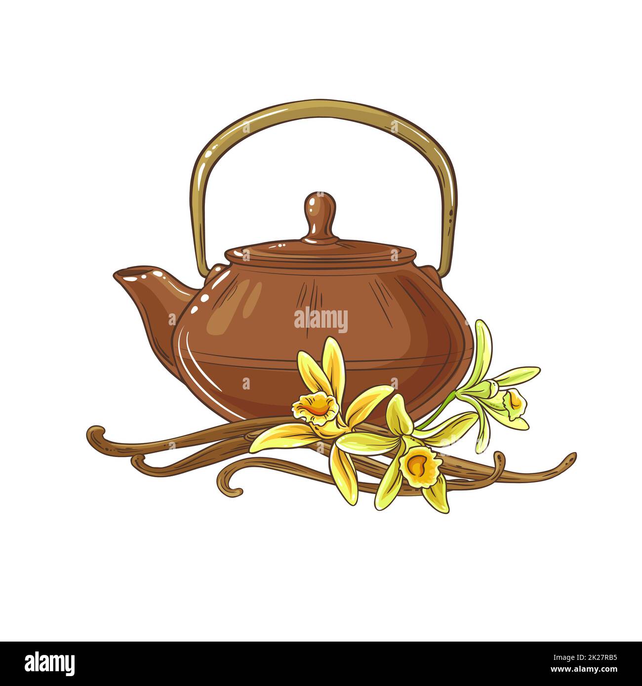 Illustration tea Cut Out Stock Images & Pictures - Alamy