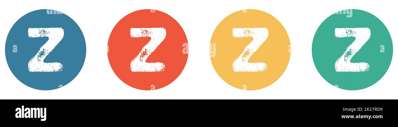 Z - Lettering banner with four buttons blue, red, orange, green Stock ...