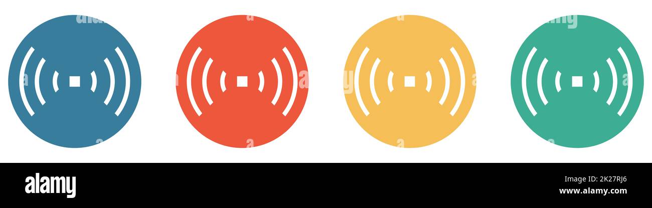 Colorful Banner with 4 Buttons: Internet access Stock Photo - Alamy