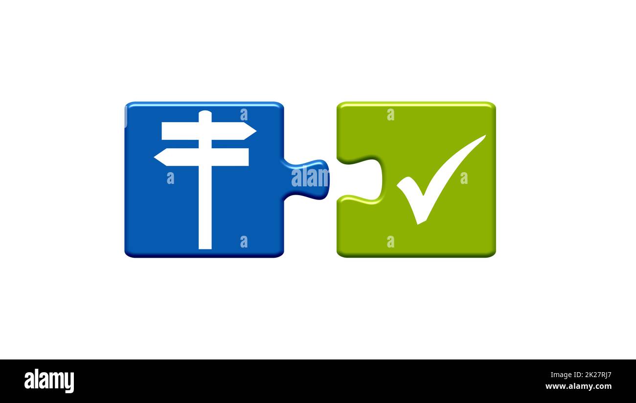 Puzzle pieces blue and green: Waywiser, Strategy or Orientation icon ...
