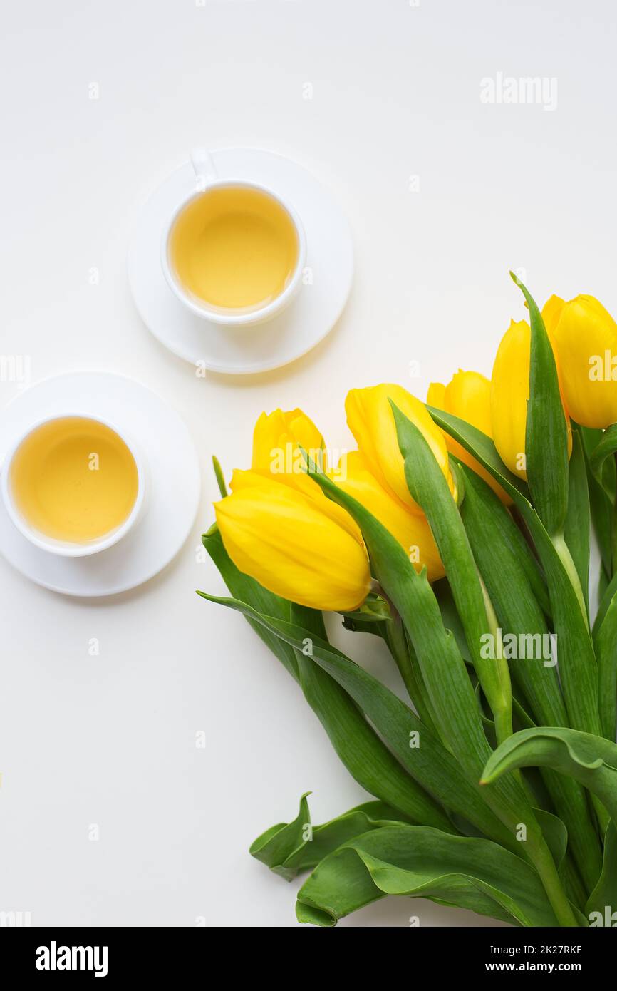 Beautiful yellow tulips water hi-res stock photography and images - Alamy