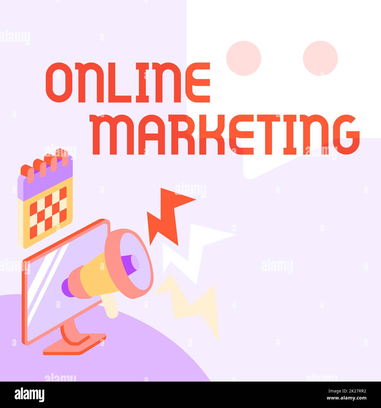 Handwriting text Online Marketing. Business showcase practice of ...