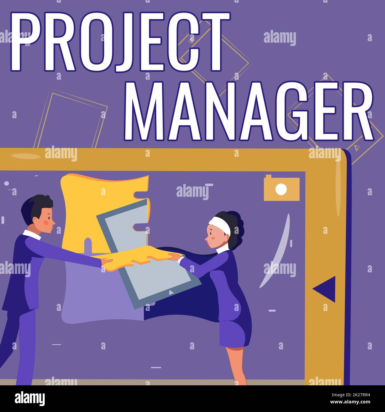 Text caption presenting Project Manager. Business concept overall ...