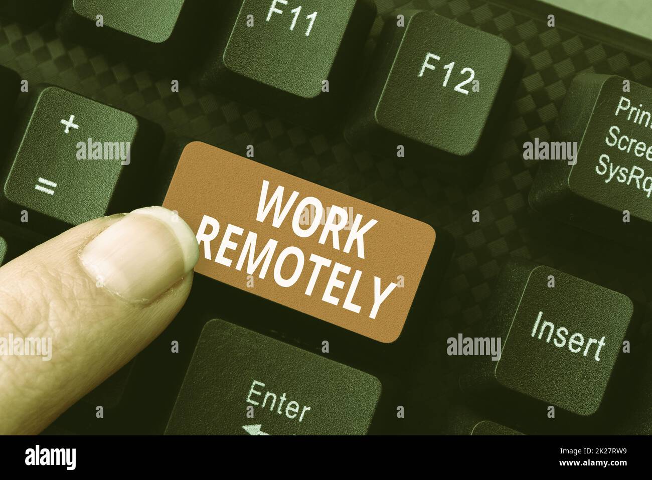 Text showing inspiration Work Remotely. Word Written on fresh working ...