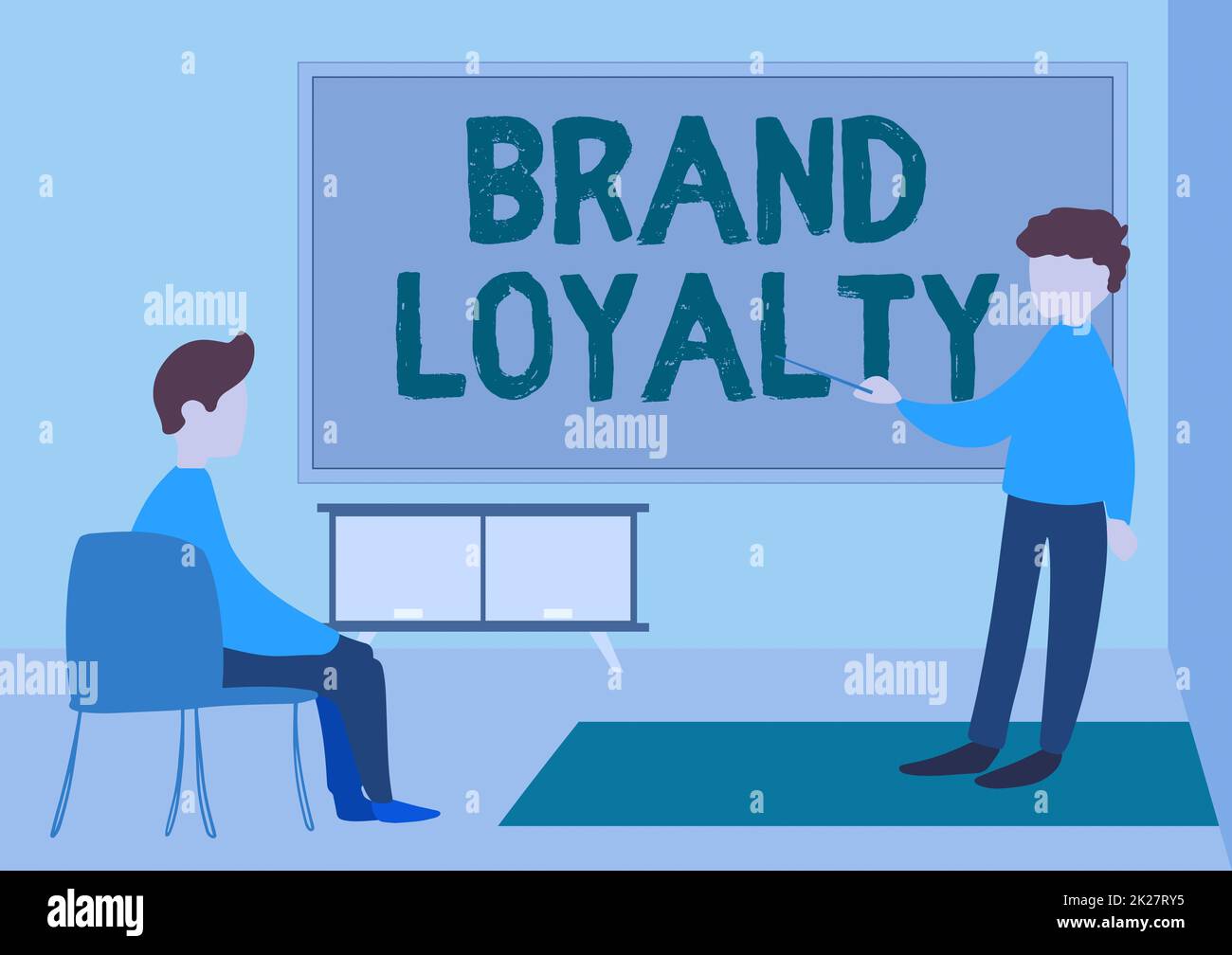 Hand writing sign Brand Loyalty. Word for positive feelings to a brand ...