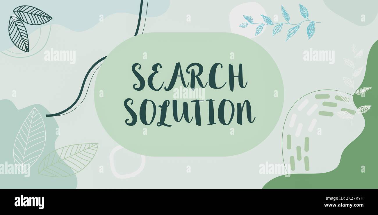 Hand Writing Sign Search Solution Word For An Action Or Process Of Finding Solution To A
