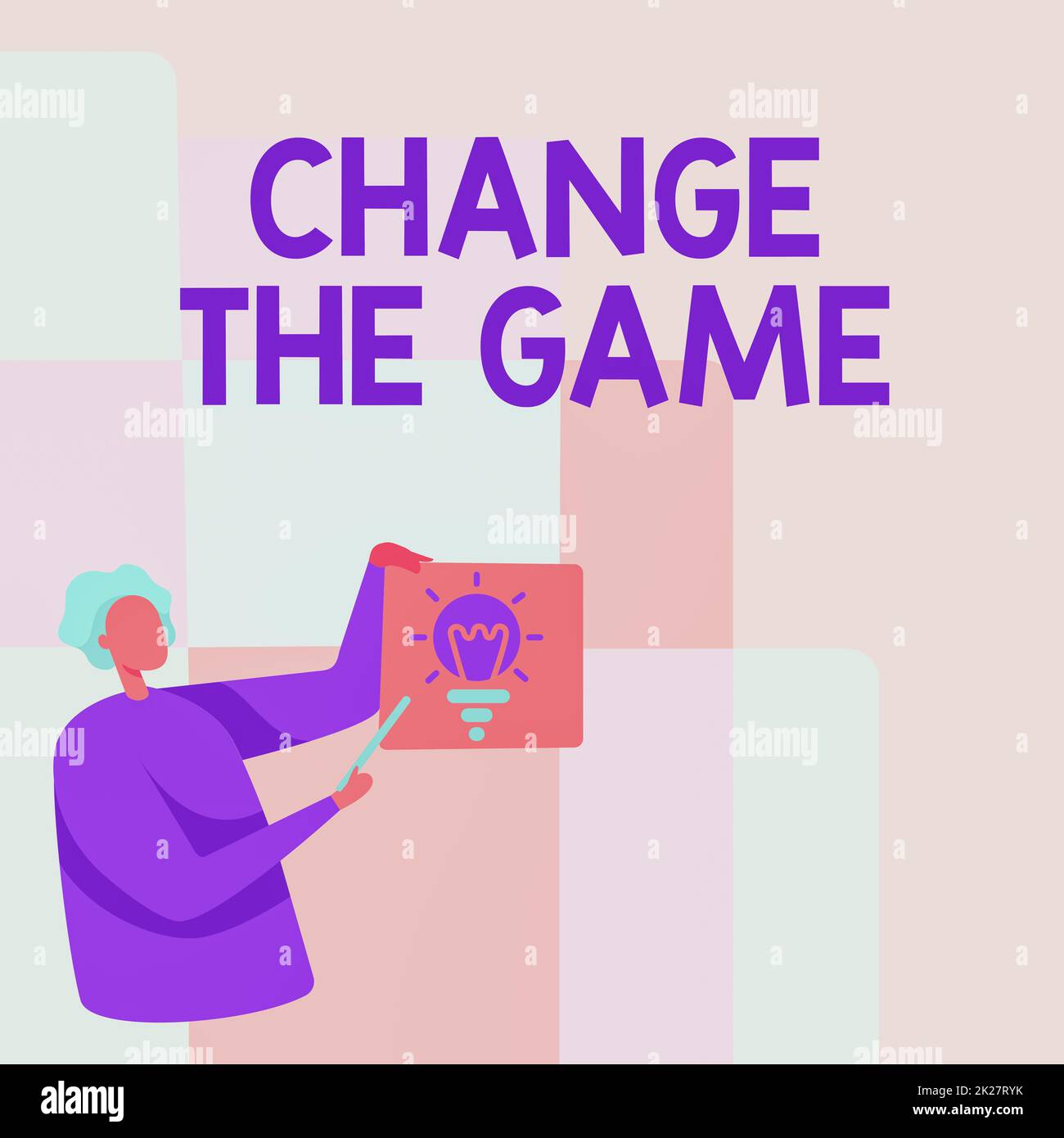 Handwriting text Change The Game. Word Written on adjustment in coarse ...