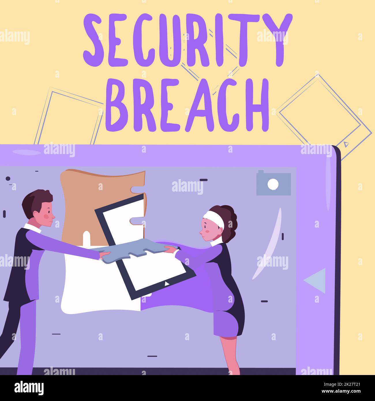 Hand writing sign Security Breach. Business showcase any incident that ...