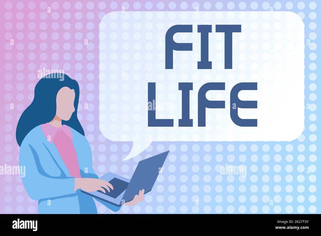 Text showing inspiration Fit Life. Conceptual photo maintaining a ...