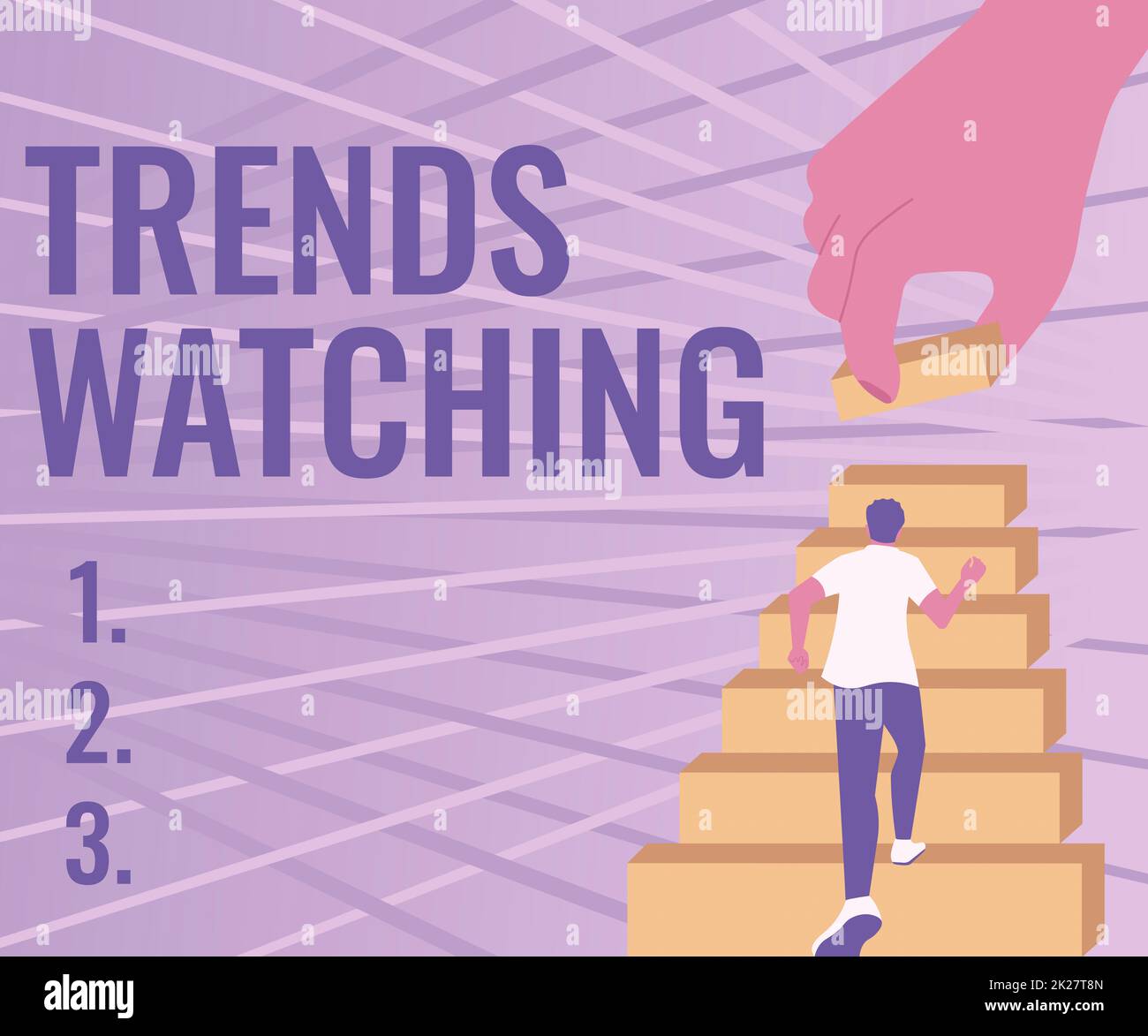 Hand writing sign Trends Watching. Business idea change or development ...