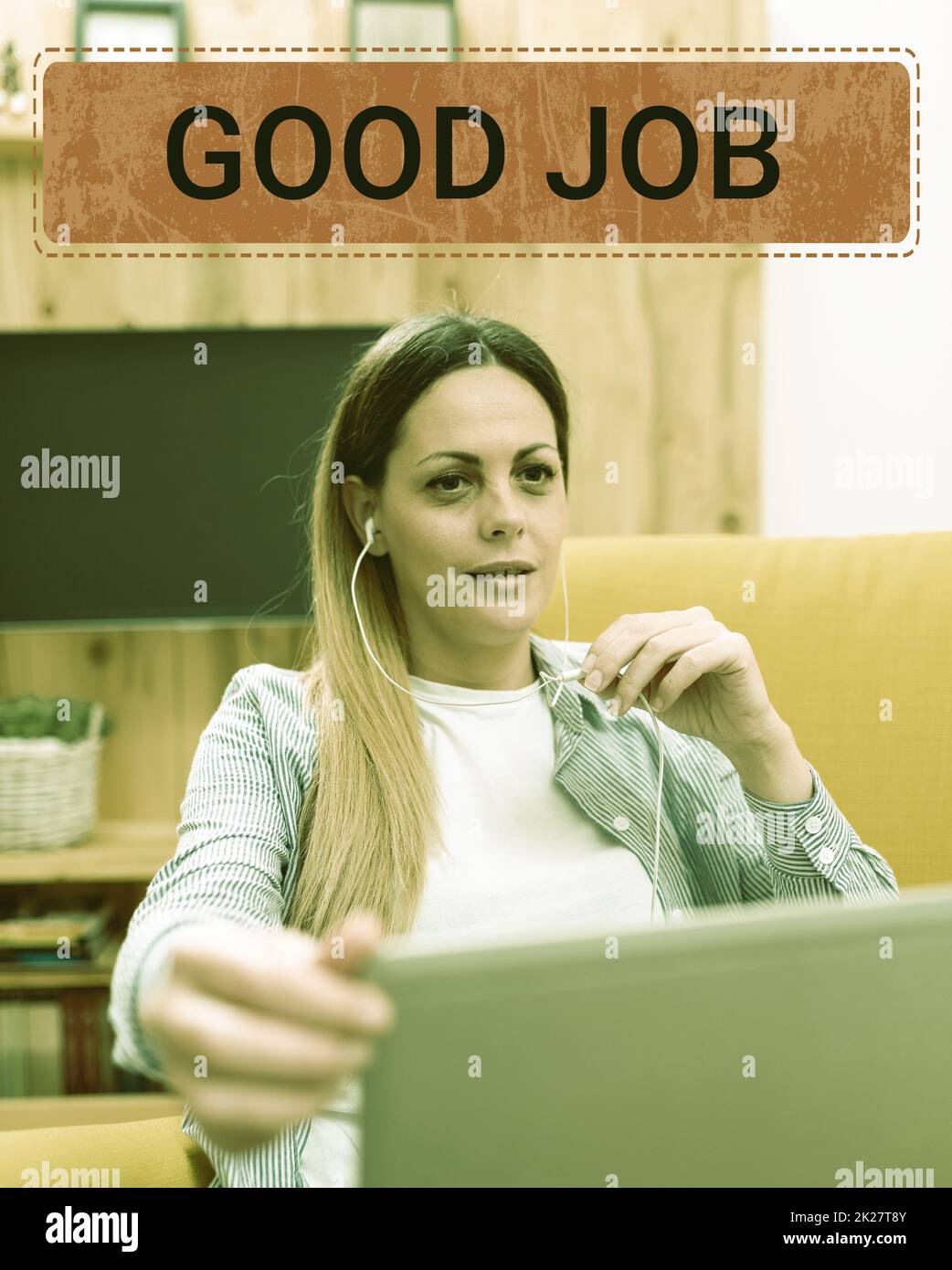 Inspiration showing sign Good Job. Business concept encourage someone for his effort hard work ...