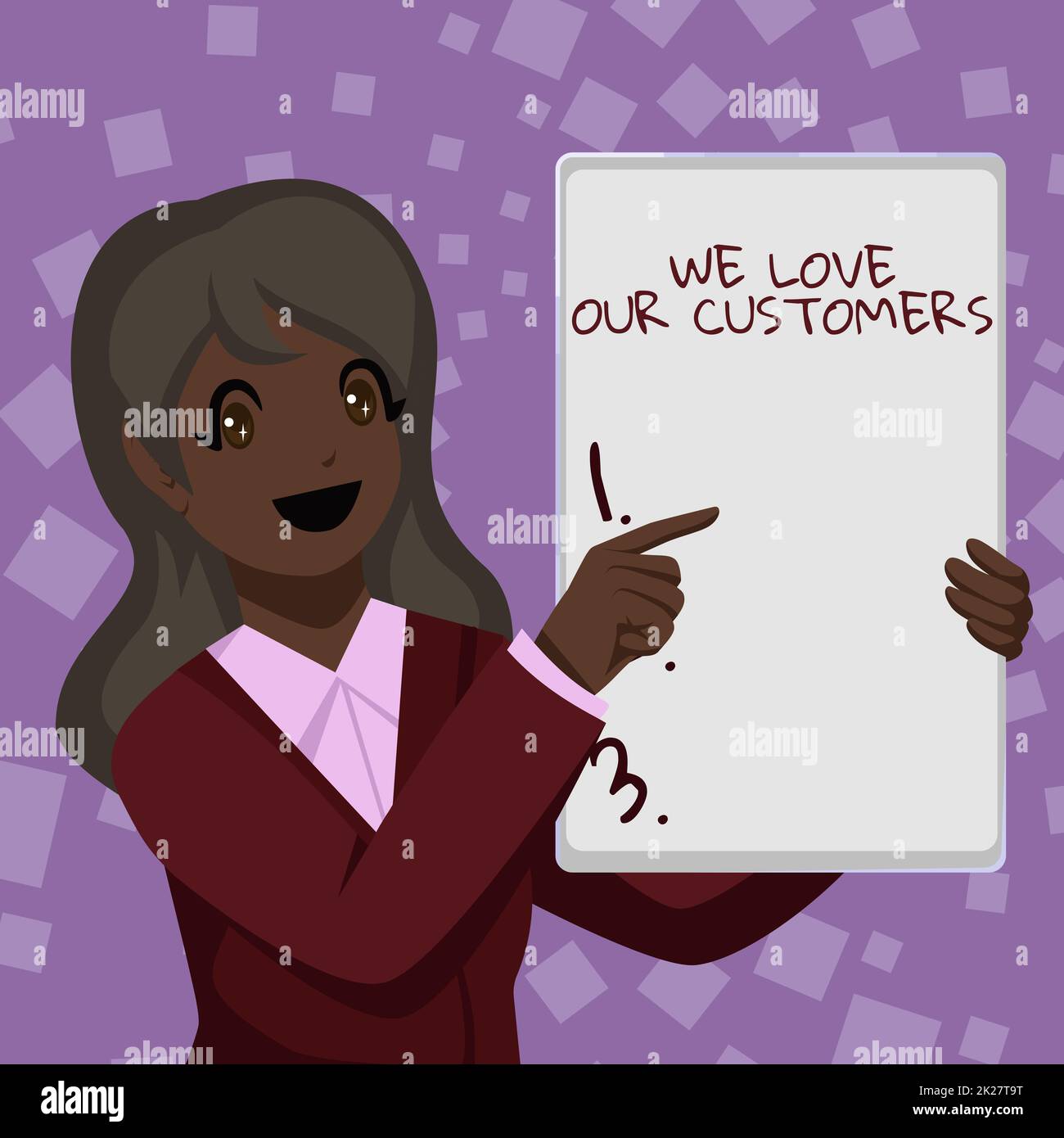 Conceptual caption We Love Our Customers. Word Written on clients care ...