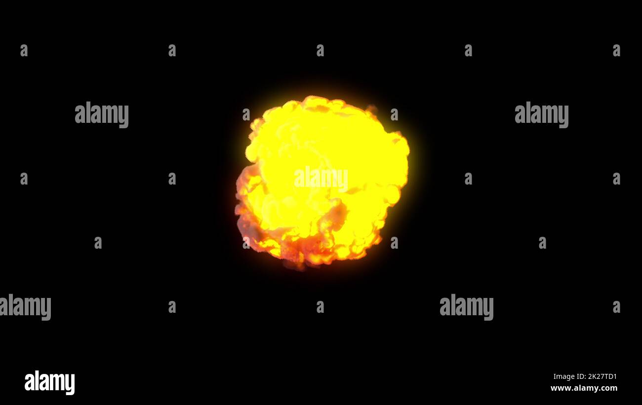 Fire explosion with puffs of smoke Stock Photo - Alamy