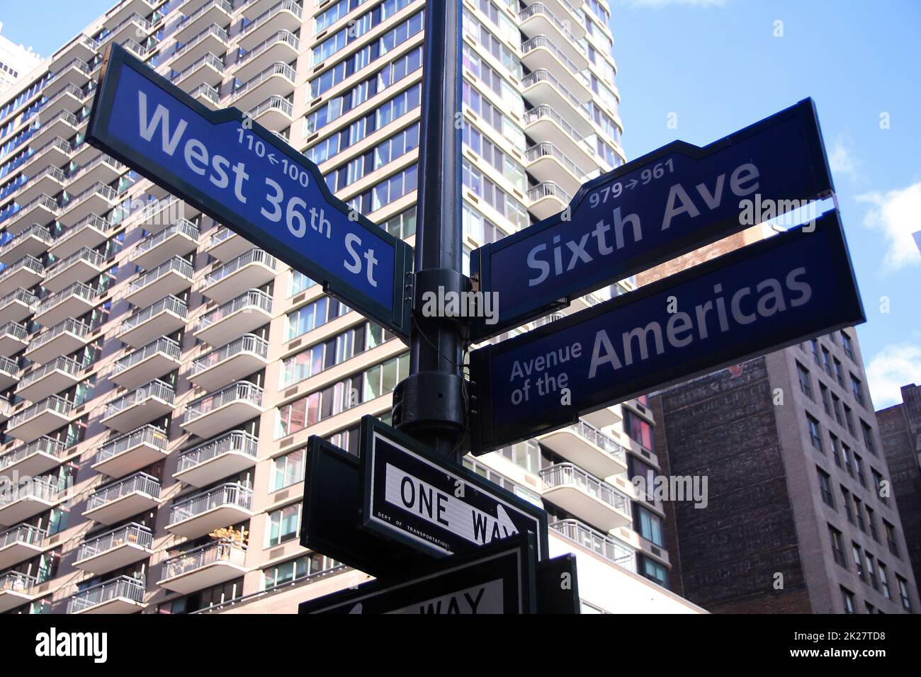 Blue West 36th Street, Broadway and Avenue of the Americas 6th historic ...