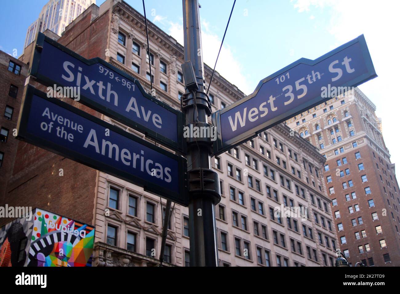 Blue West 35th Street, Broadway and Avenue of the Americas 6th historic ...