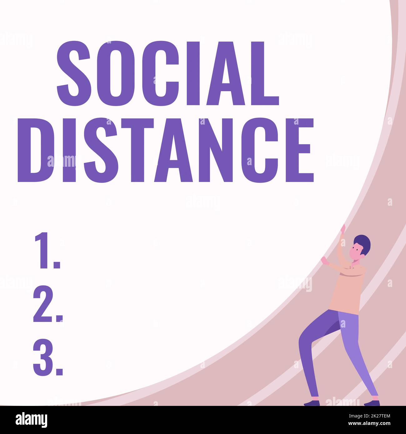 Hand writing sign Social Distance. Conceptual photo degree of ...