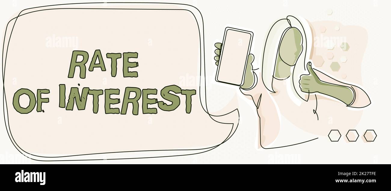 Hand writing sign Rate Of Interest. Business showcase Percentage ...