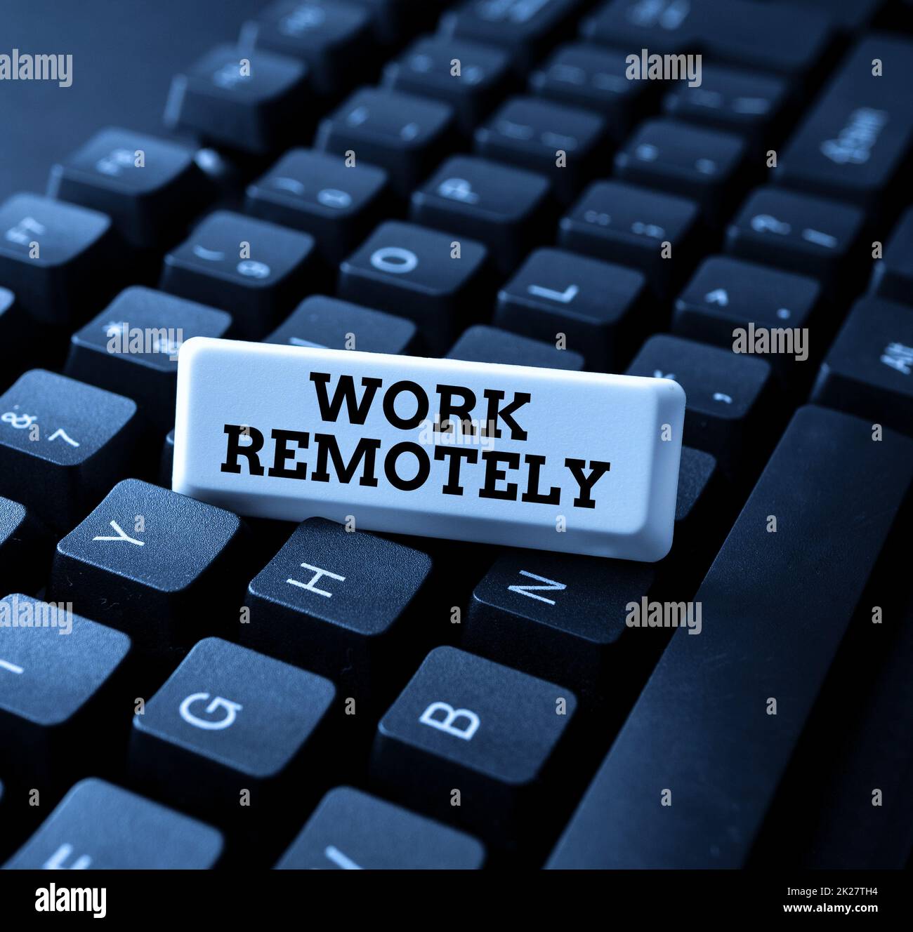 Sign displaying Work Remotely. Conceptual photo fresh working style ...