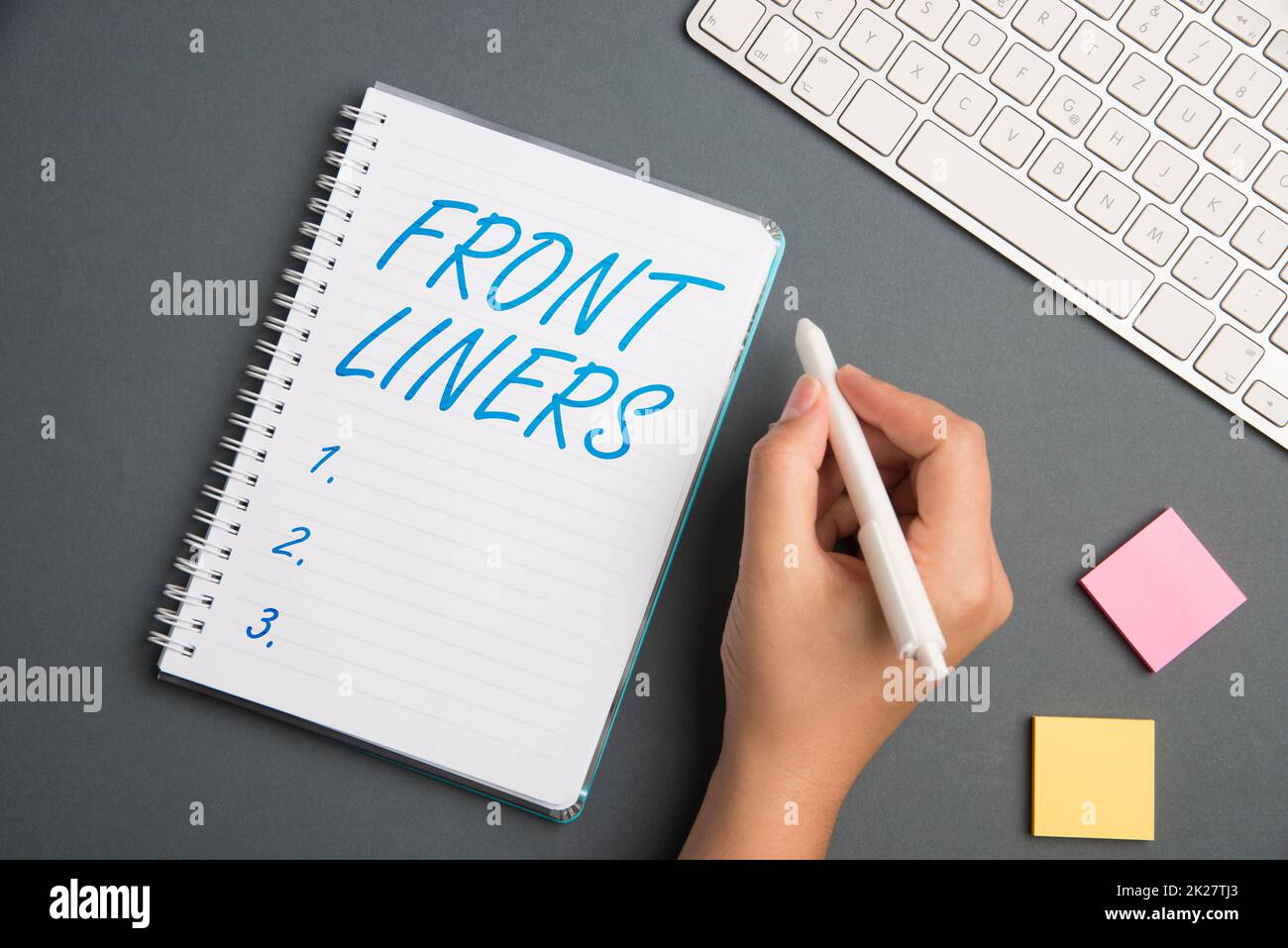 Text sign showing Frontliners. Business idea most important or ...
