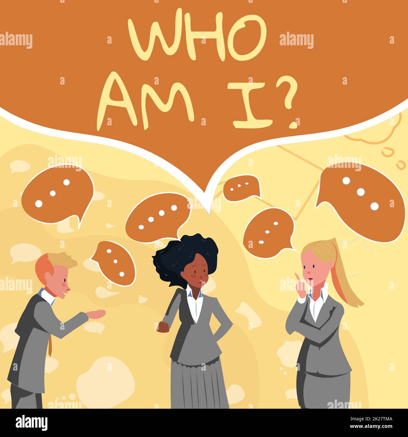 Conceptual caption Who Am I Question. Business concept asking about ...