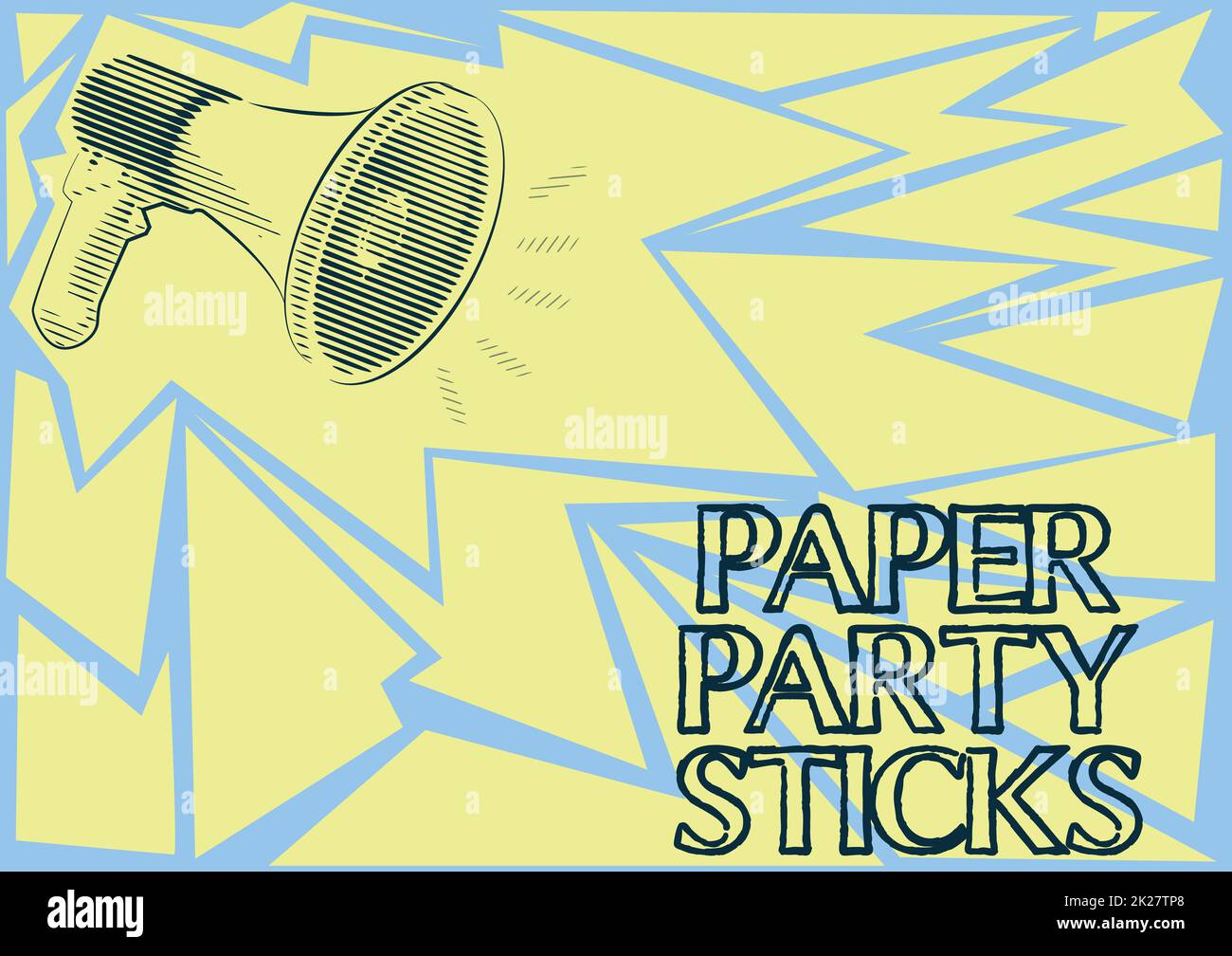 Hand writing sign Paper Party Sticks. Word for hard painted paper ...