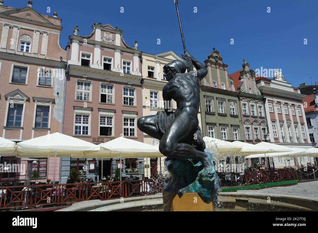 Old town Poznan with Mars Fountain, Poland Stock Photo - Alamy