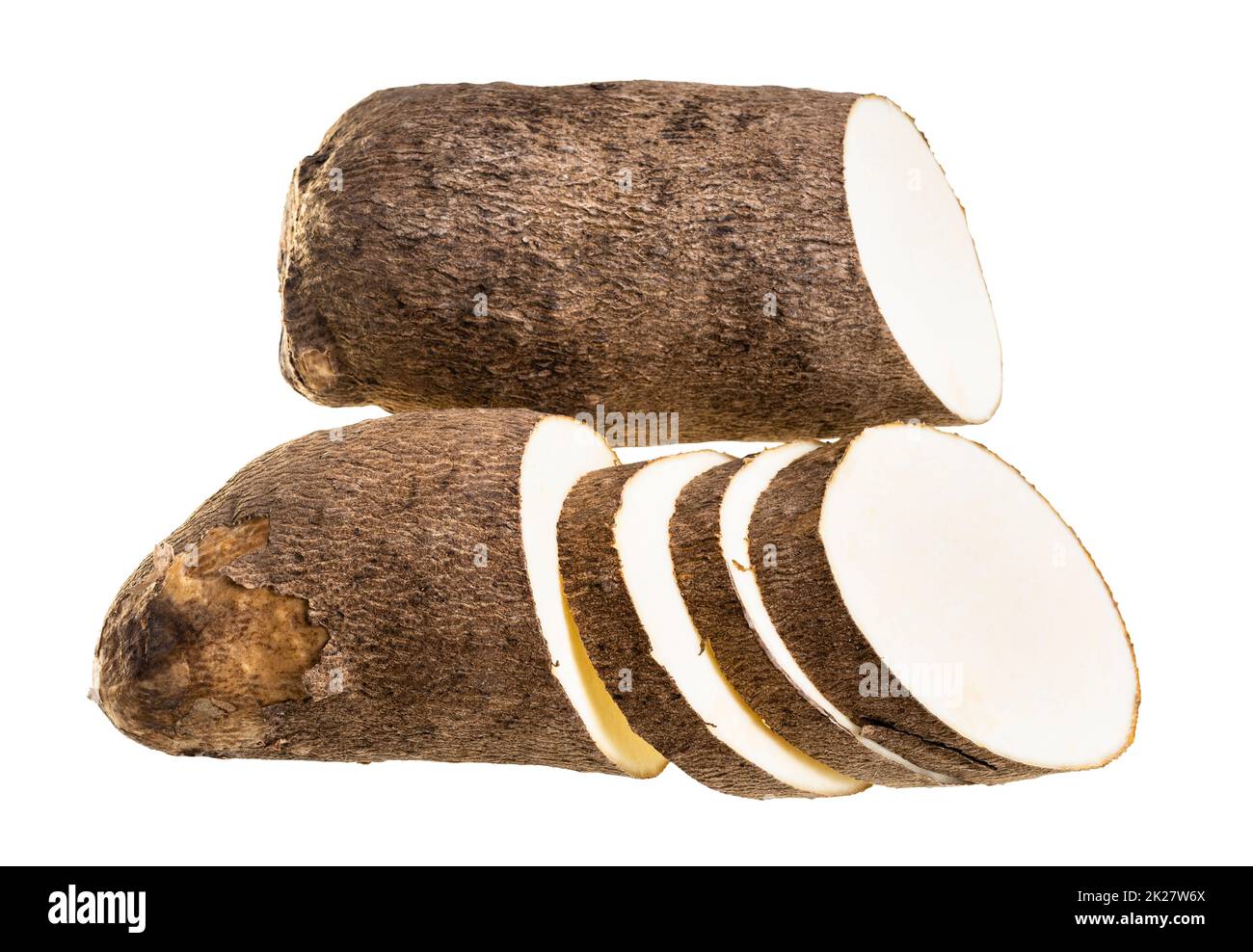 side view of sliced tuber of african yam isolated Stock Photo - Alamy