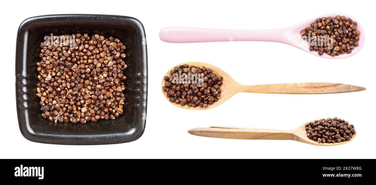 set of various grains of paradise peppers isolated Stock Photo - Alamy