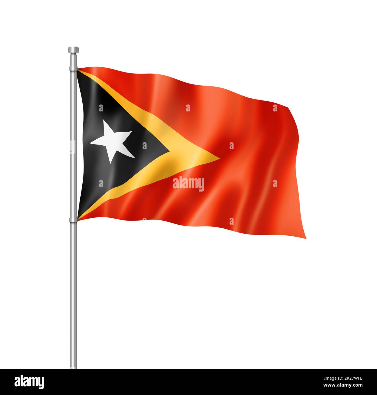 East Timor flag isolated on white Stock Photo - Alamy