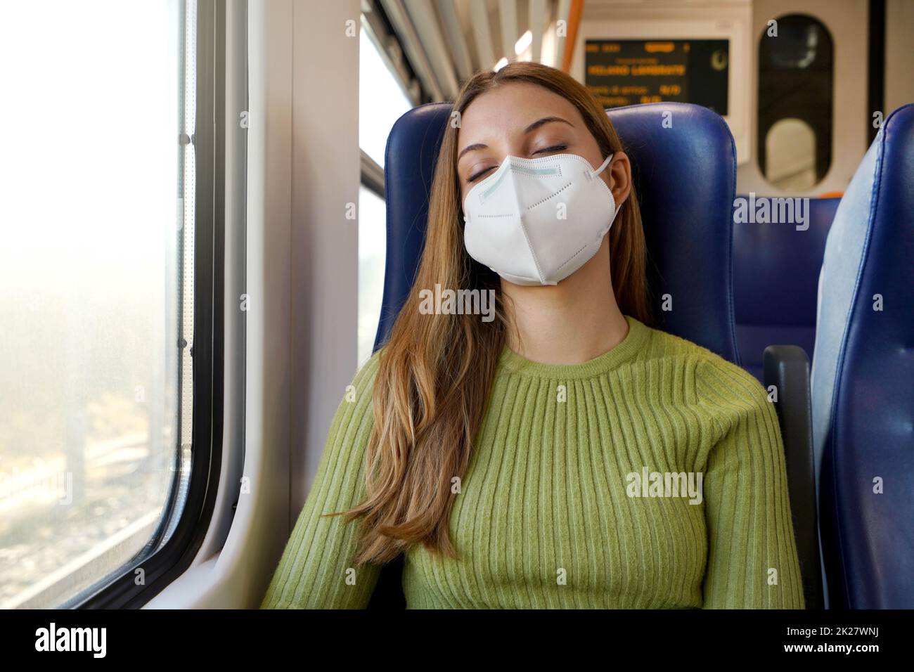 You can sleep peacefully. Relaxed beautiful woman with medical face ...