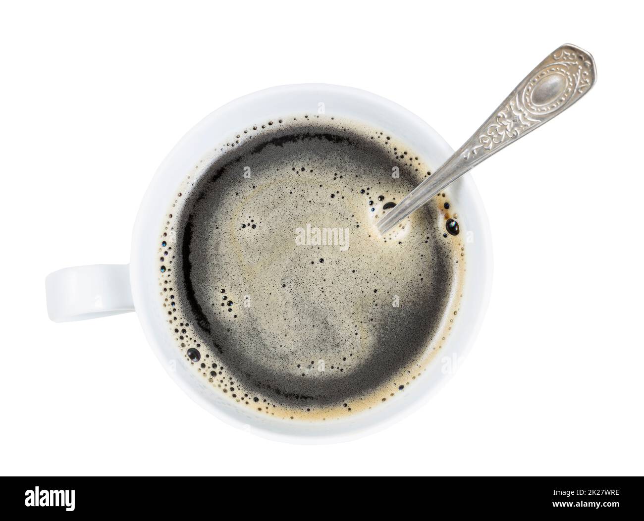 top view of chicory root tea in cup with spoon Stock Photo - Alamy