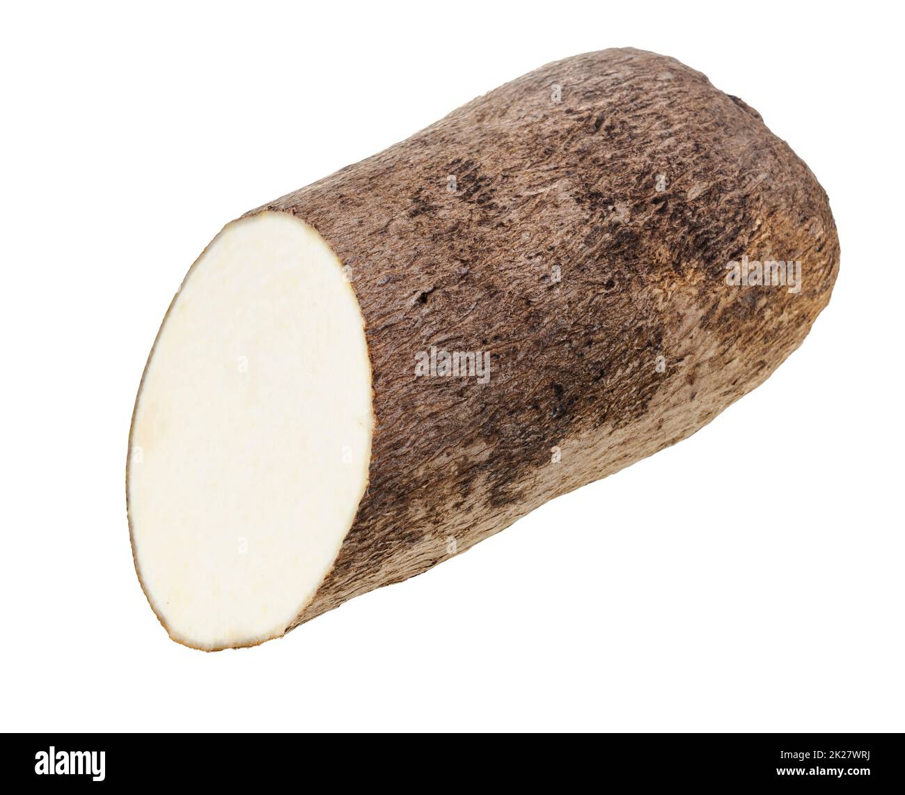 half of tuber of african yam isolated on white Stock Photo - Alamy