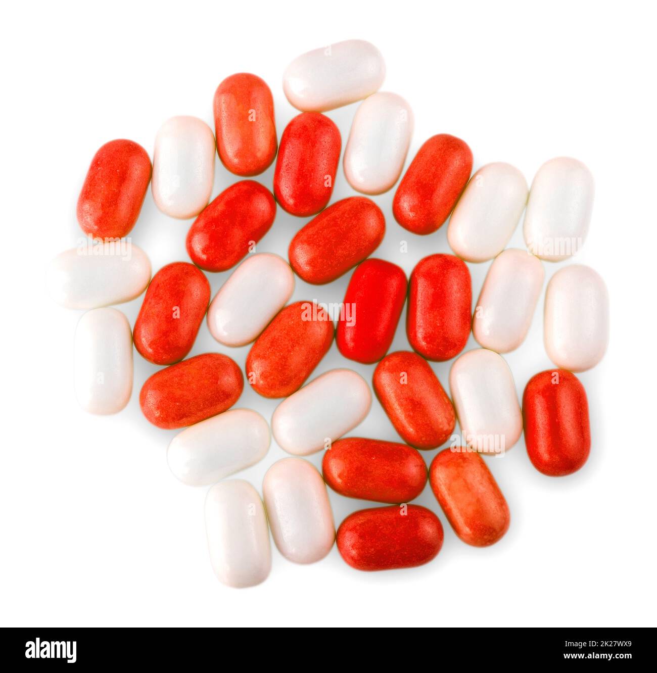 red Candy Mints Isolated On White Used For A Fresh Breath Stock Photo ...