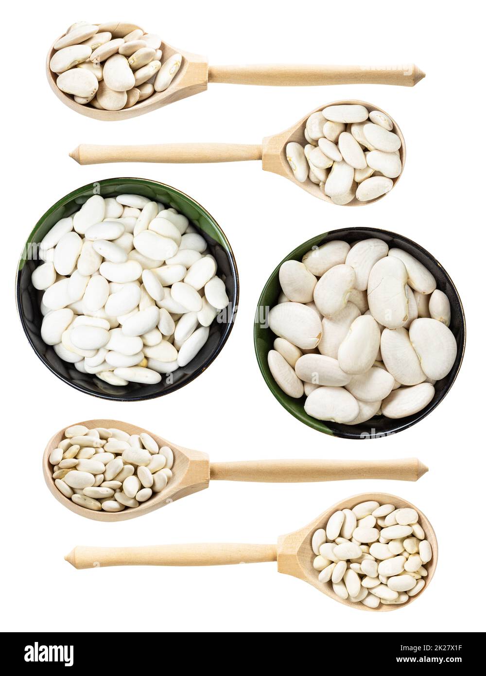 set of various white beans isolated on white Stock Photo - Alamy