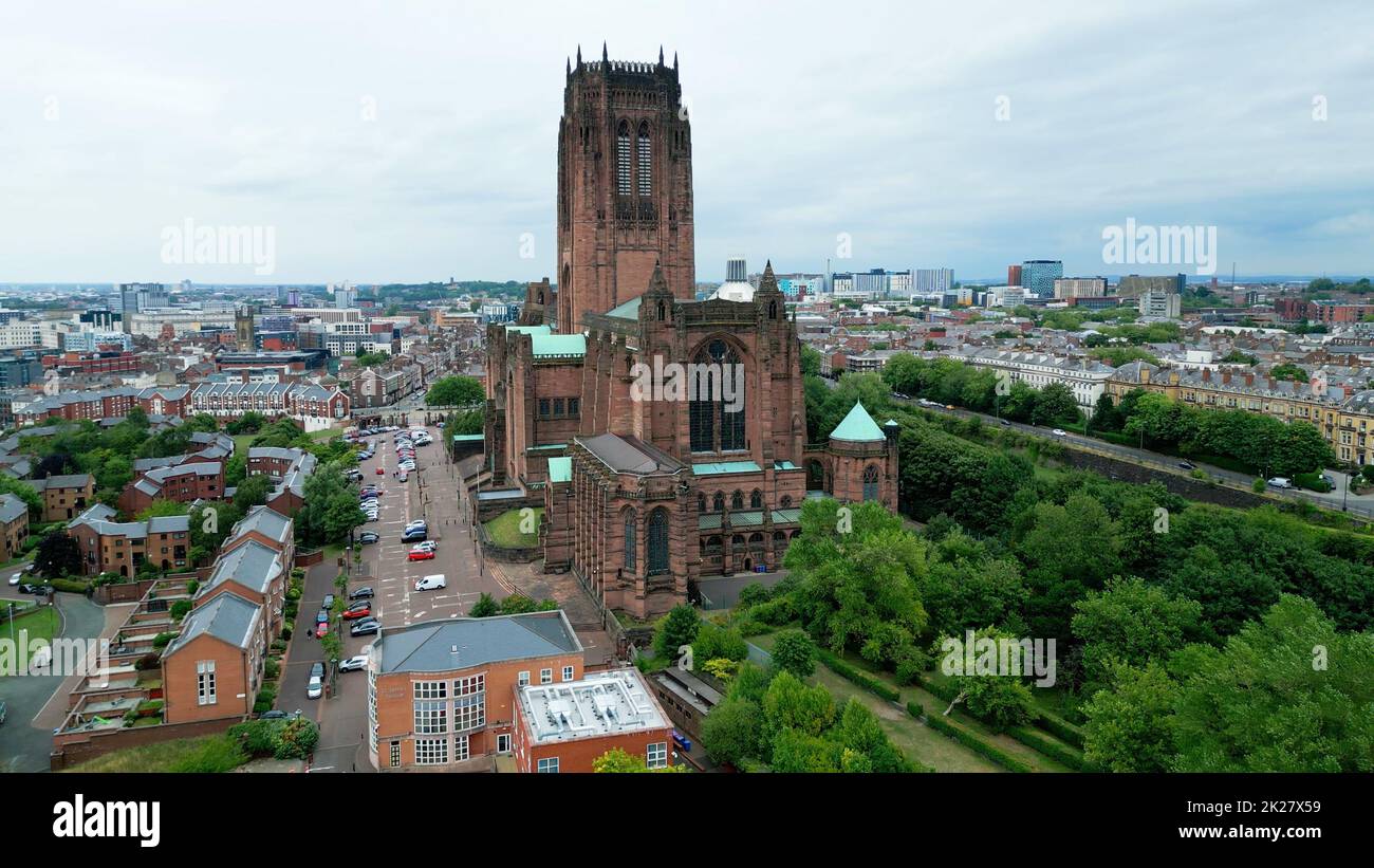 Cathedral of Liverpool - aerial view - LIVERPOOL, UK - AUGUST 16, 2022 ...