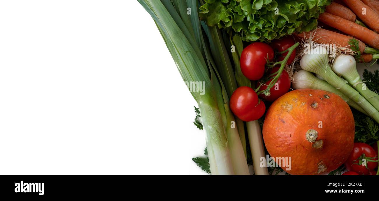 close up of seasonal vegetables on the white background Stock Photo - Alamy