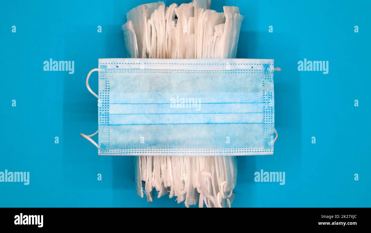 Coronavirus protection. Antiviral protective medical face masks with ...