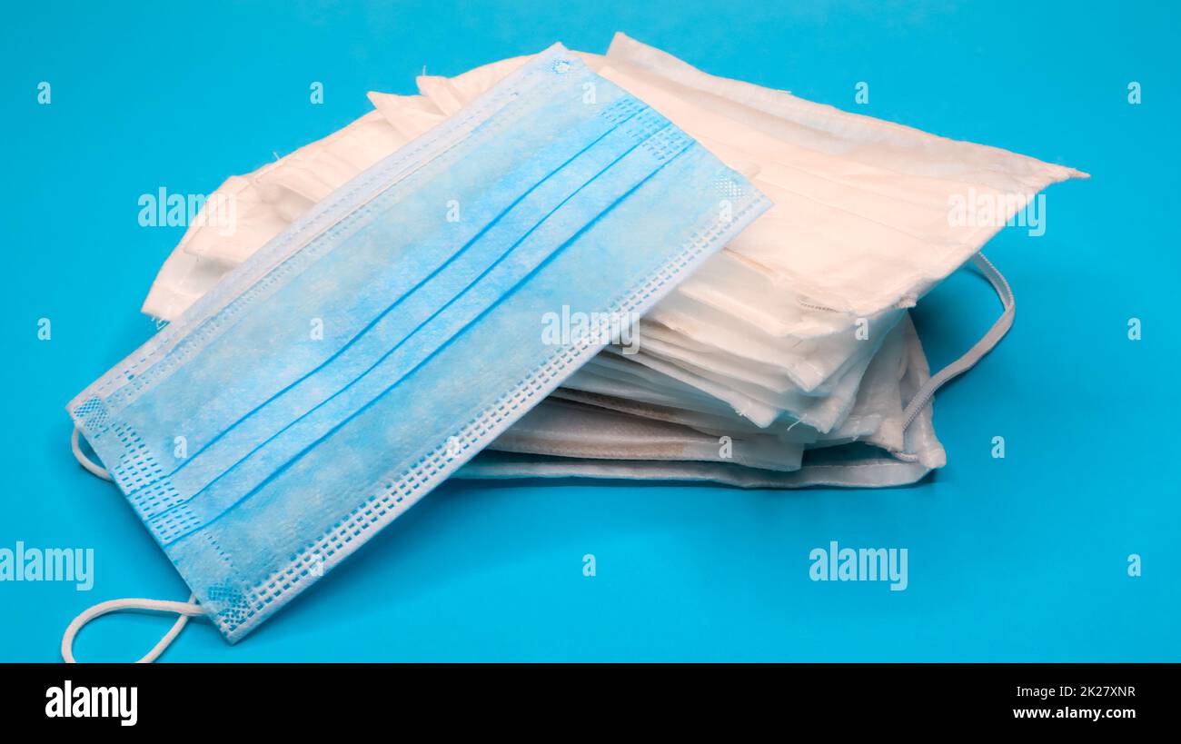 Coronavirus protection. Antiviral protective medical face masks with ...