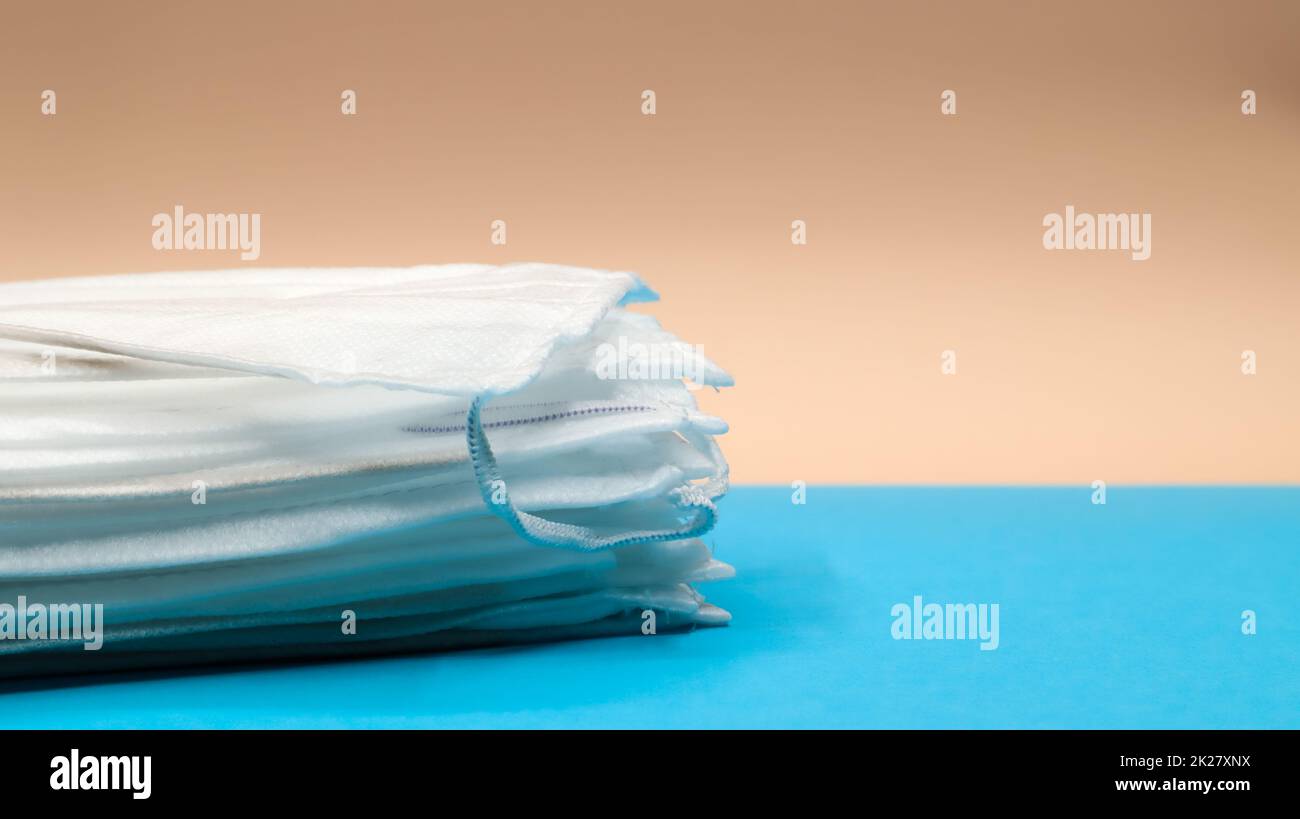 Coronavirus protection. Antiviral protective medical face masks with ...