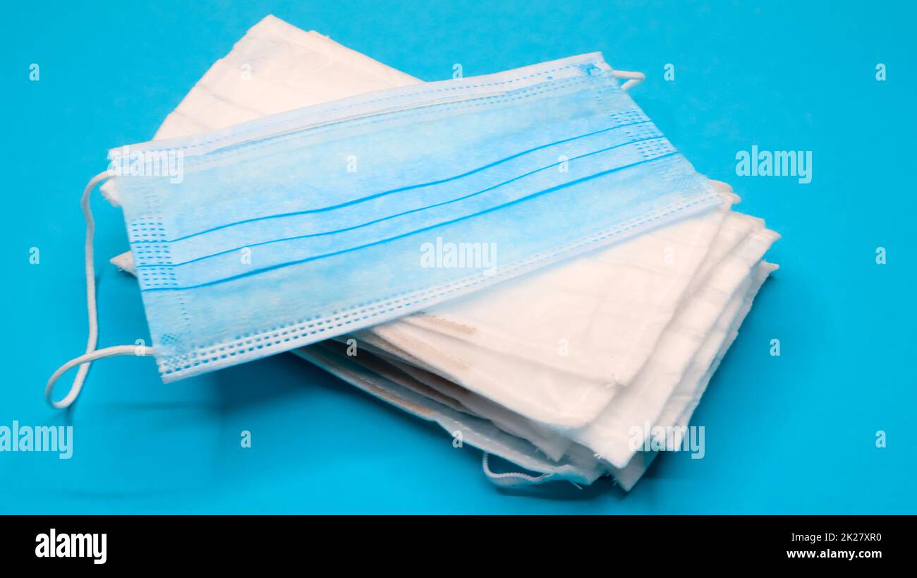 Coronavirus protection. Antiviral protective medical face masks with ...