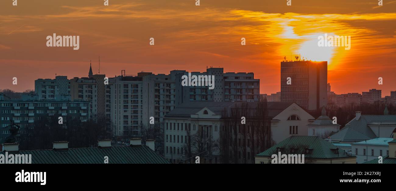 Warsaw sunset hi-res stock photography and images - Alamy