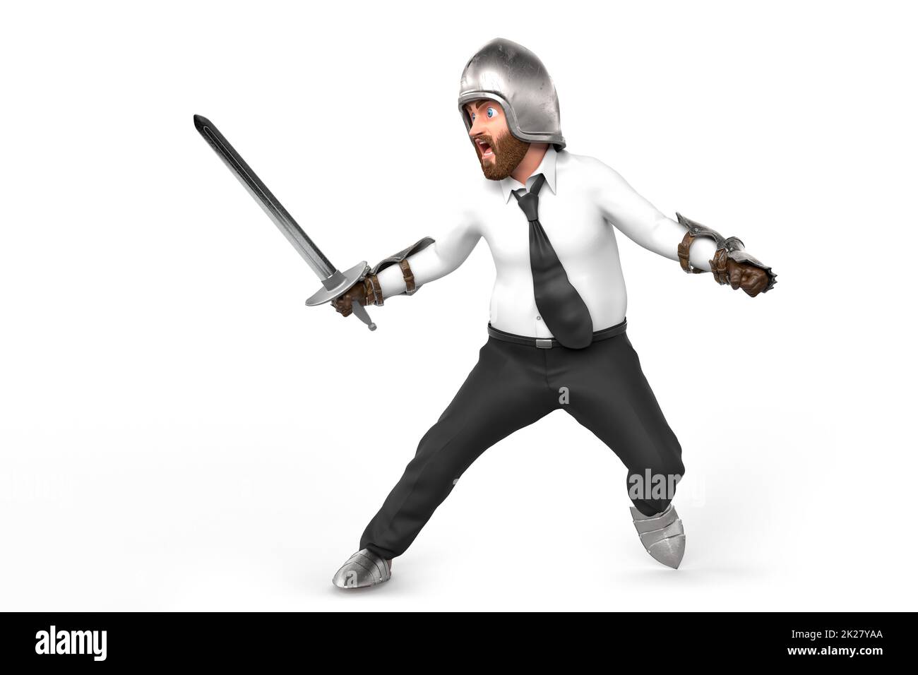 Office Knight. Business concept. Isolated. 3D Rendering Stock Photo - Alamy