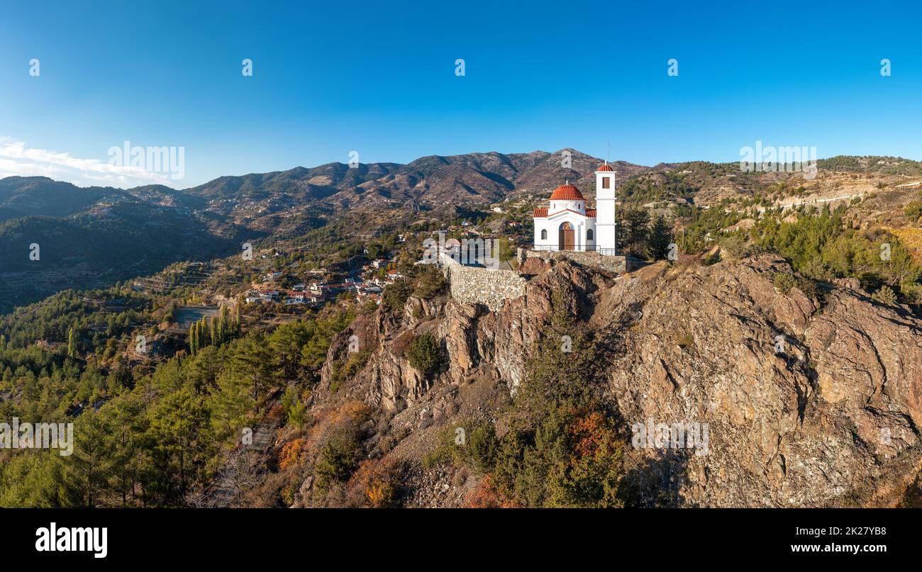 Byzantine style Chapel of Prophet Elias in Agridia village. Limassol ...