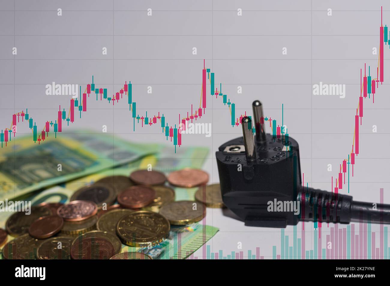 energy consumption and increase in electricity prices euro bills and ...