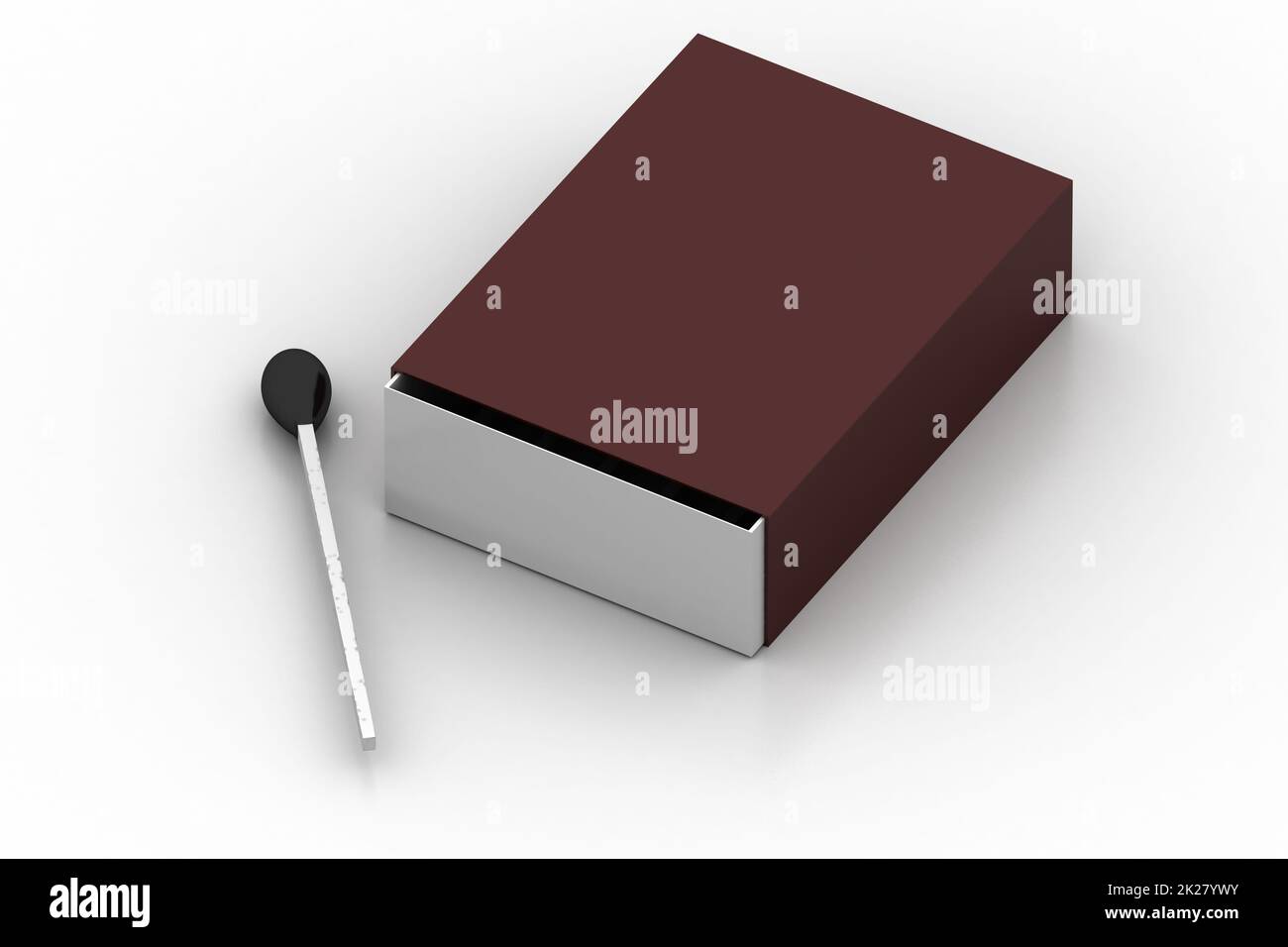 3d match box with stick Stock Photo - Alamy