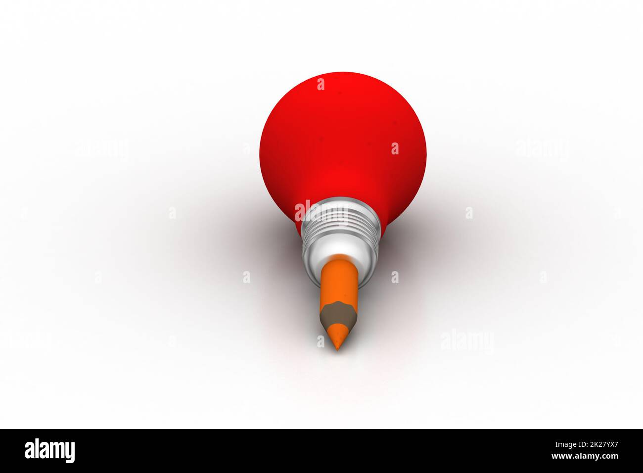 3d pencil light bulb Cut Out Stock Images & Pictures - Alamy