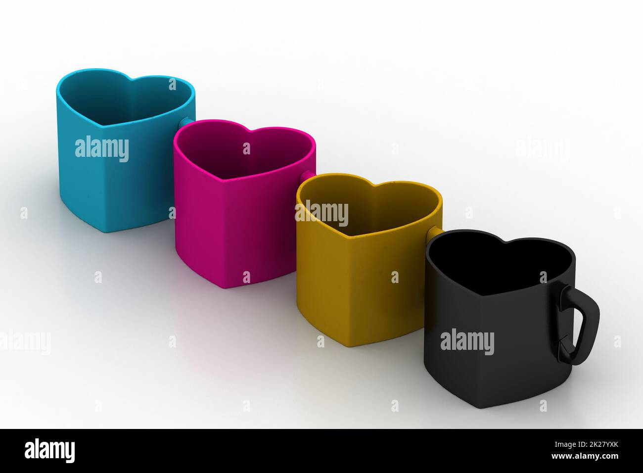 Heart shaped cups Stock Photo - Alamy