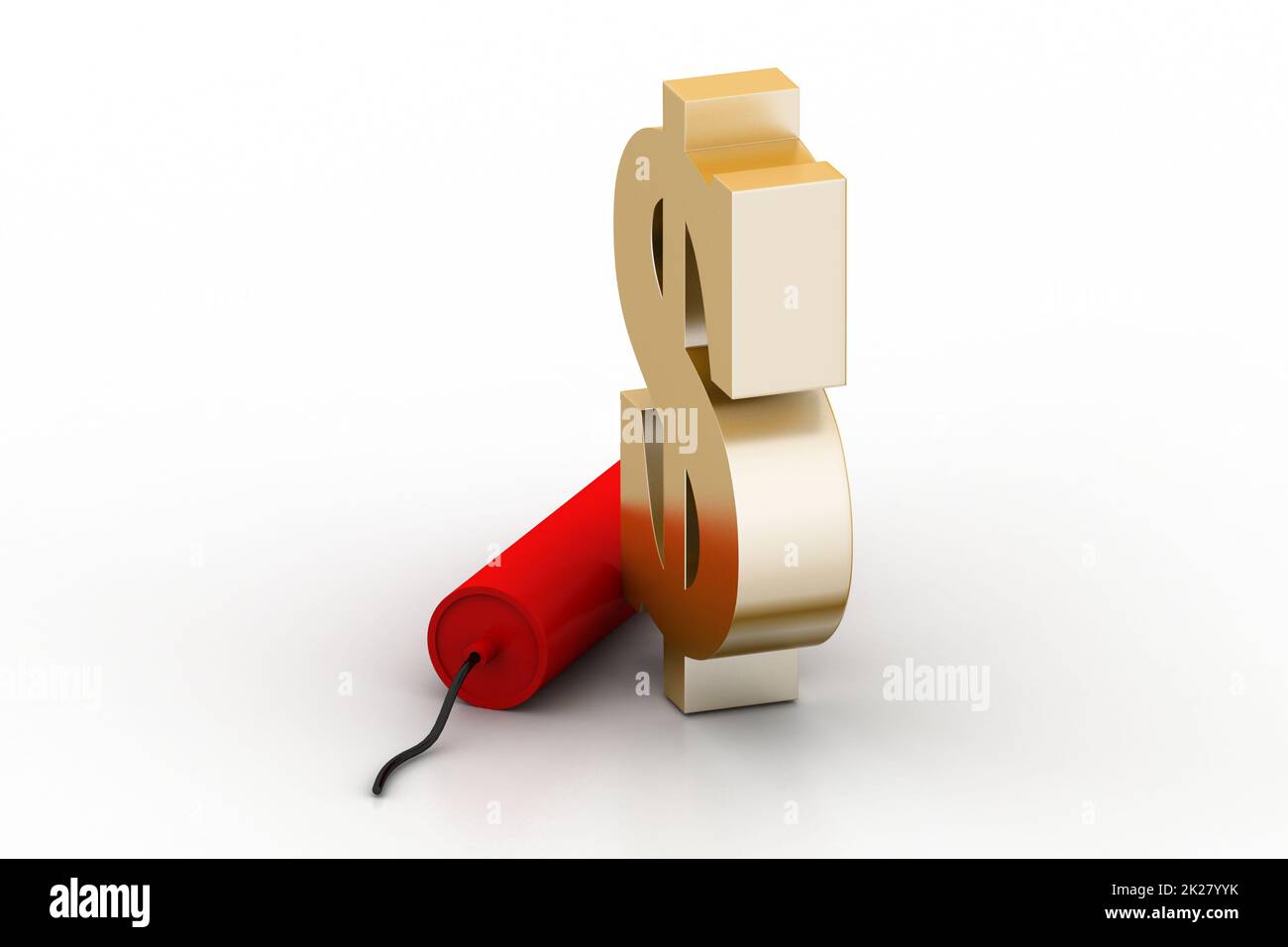 Dynamite stick with dollar sign Stock Photo - Alamy