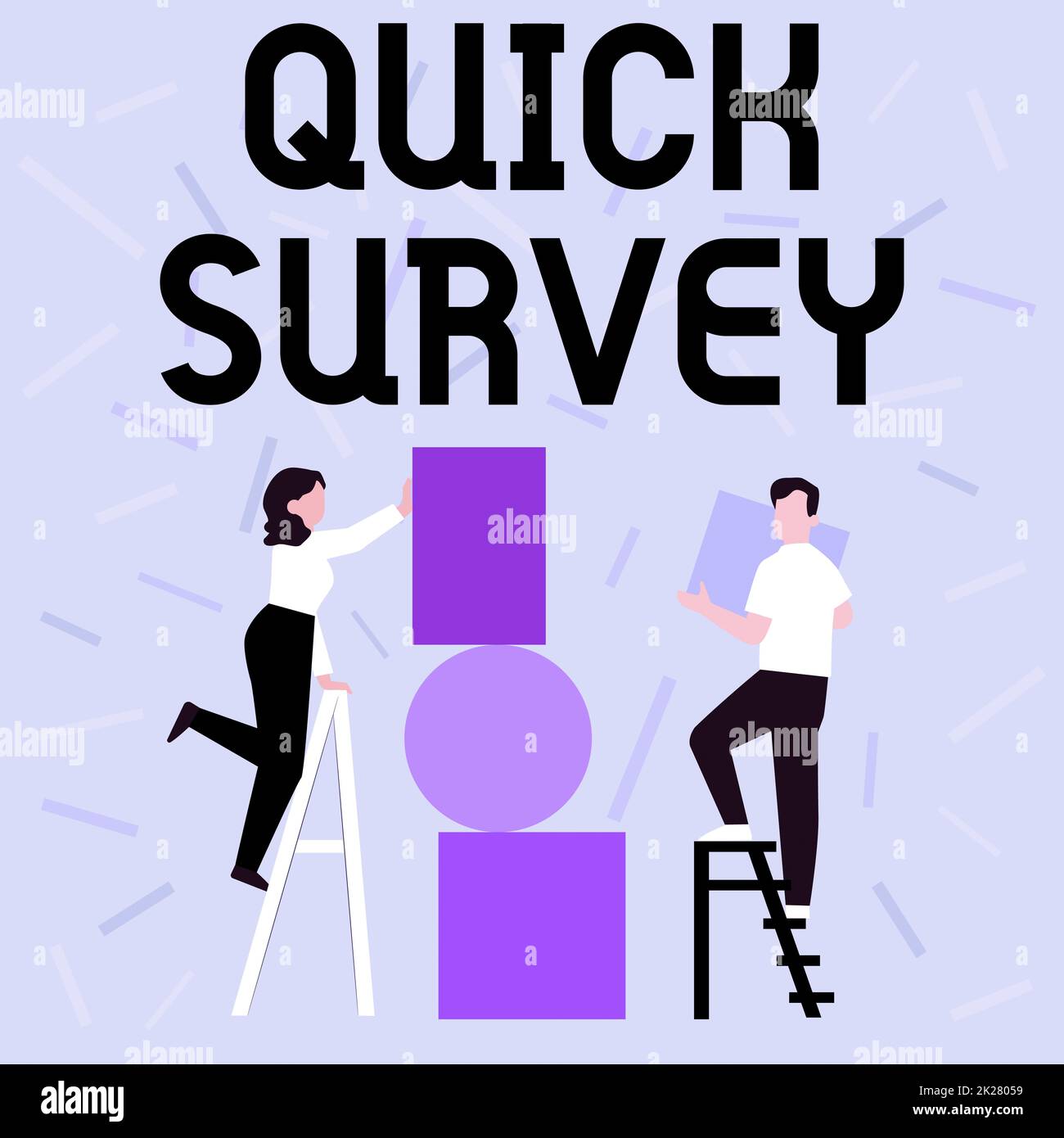 Sign displaying Quick Survey. Business overview questionnaire that the ...